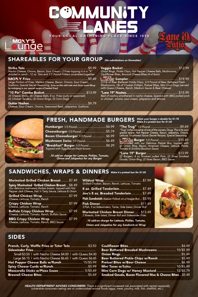 Menu/Order – Community Lanes Bowling Center